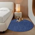 7ft Round Rug Vintage Navy Blue Area Rugs for Living Room Bedroom ...