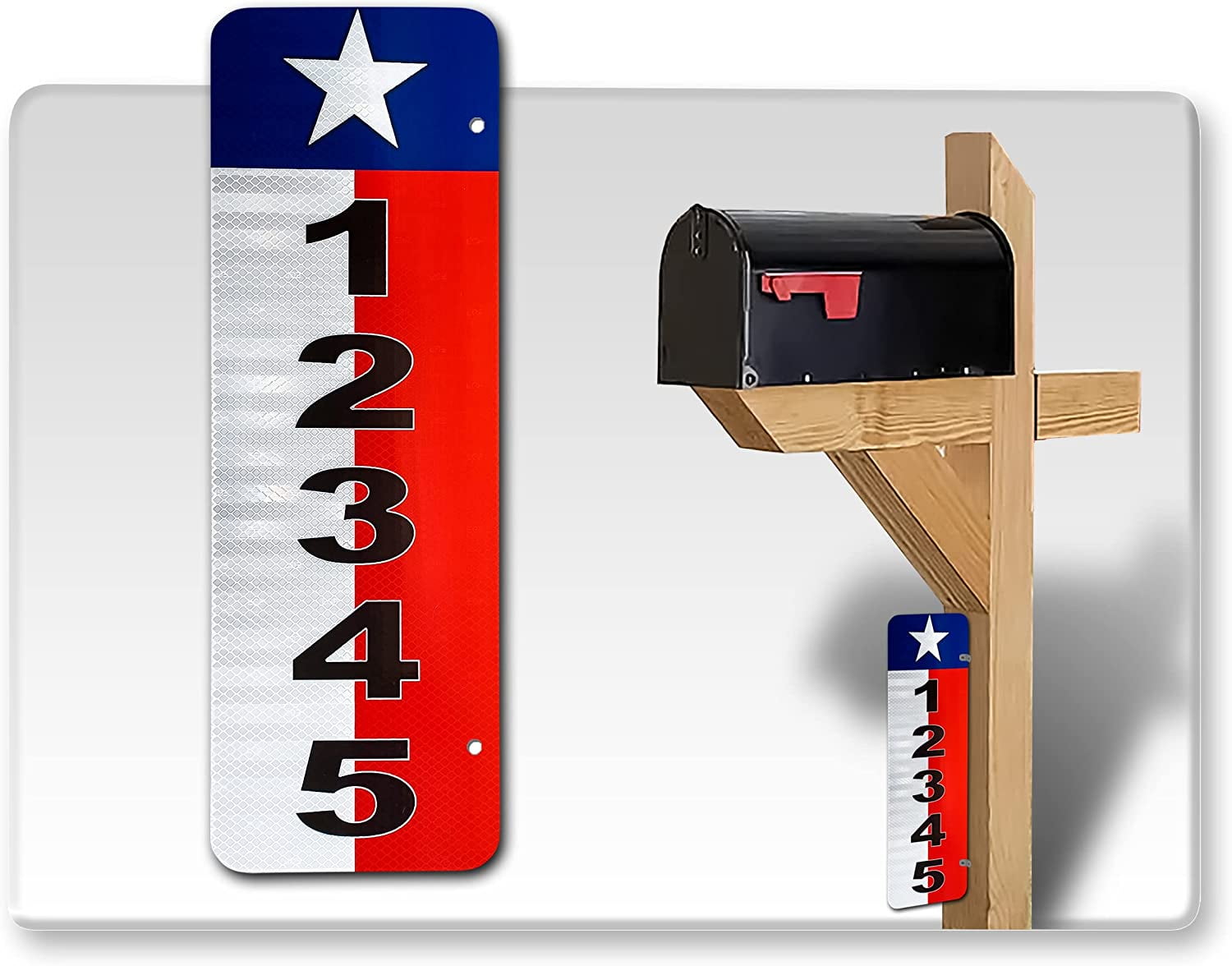 Curb-N-Sign Reflective 911 Address Sign for Mailbox, Single/Double ...