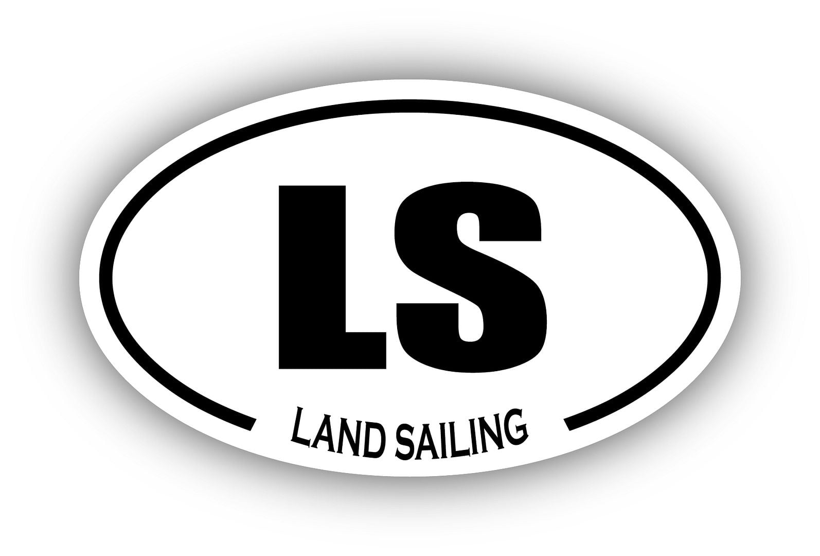Land Sailing LS Oval Bumper Sticker 3M Vinyl Decal 3 in x 5 in ...