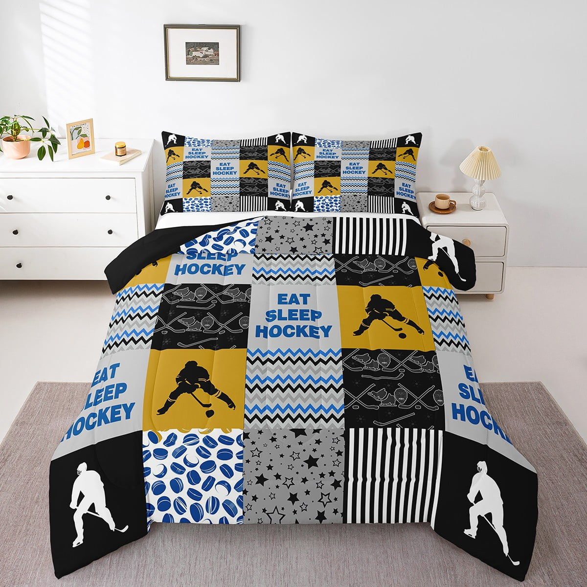 Click here for Erosebridal Ice Hockey Bedding Twin Comforter Set... prices