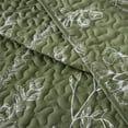Sage Green Botanical Print Quilt Set, Twin Size, Lightweight Floral ...