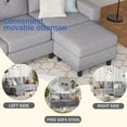 Jarenie Sherpa Fabric Sectional Sleeper Sofa with Footstool for Small ...