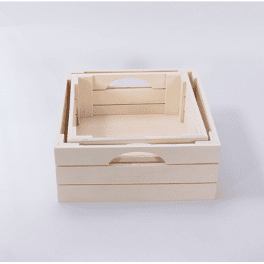 Unfinished Wood Crates: 2 pack - Walmart.com