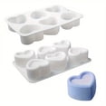 6-cavity heart-shaped silicone cake mold | DIY candle soap mold ...