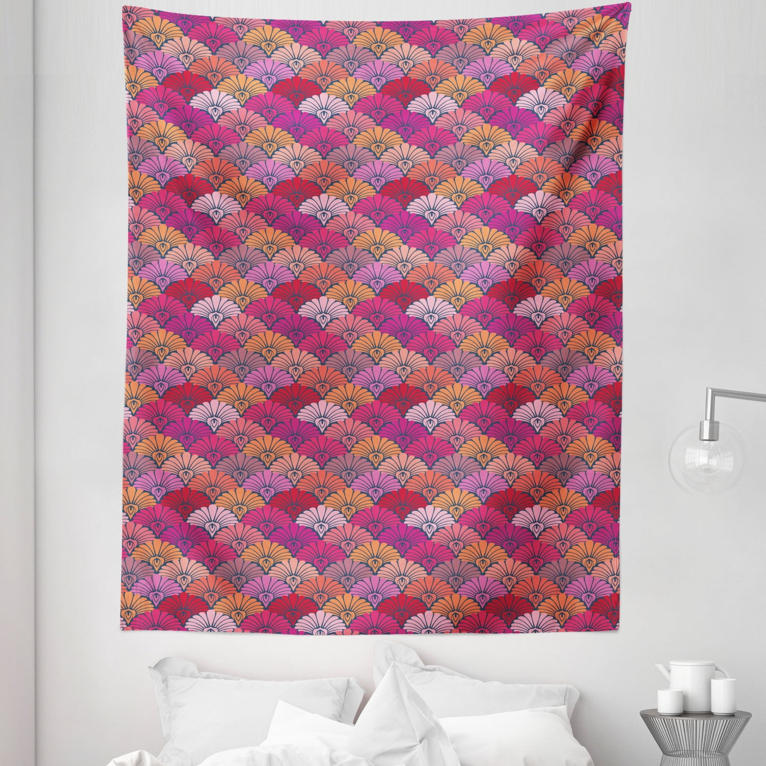 Squama Tapestry, Vibrant Color Semi-circular Petals Arranged as Art ...
