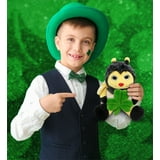DolliBu Super Soft Sitting Bee Stuffed Animal with Green Plush Shamrock ...