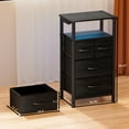 TYDIMOR 4 Drawer Dresser,Small Dresser with Charging Station and LED ...