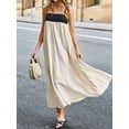 Apricot Contrast Color Slip Maxi Dress, Urban Minimalist Elegant Dress ...