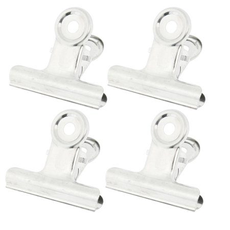4 Pieces 52mm Width Silver Tone Metal File Ticket Organizer Clamp Clips ...