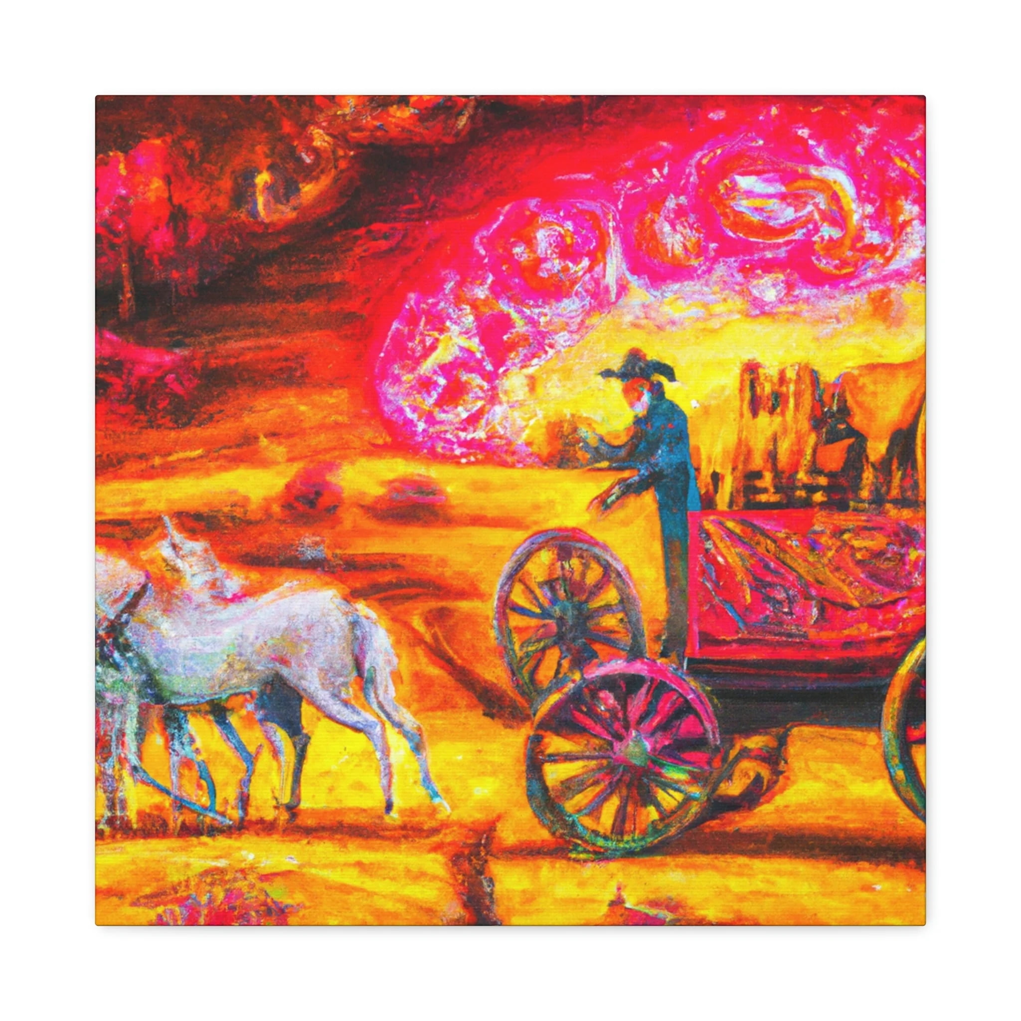 Stagecoach in Motion - Canvas - Walmart.com