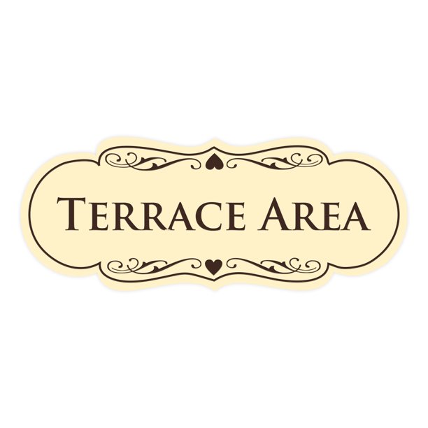 Signs ByLITA Designer Terrace Area Sign (Ivory/Dark Brown) - Large ...