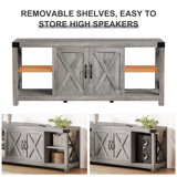 Large 59'' Farmhouse Wood TV Stand for TVs up to 65'', with Adjustable ...