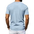 Daiosportswear Men'S Knitted Henley Shirts Short Sleeve Button V Neck ...
