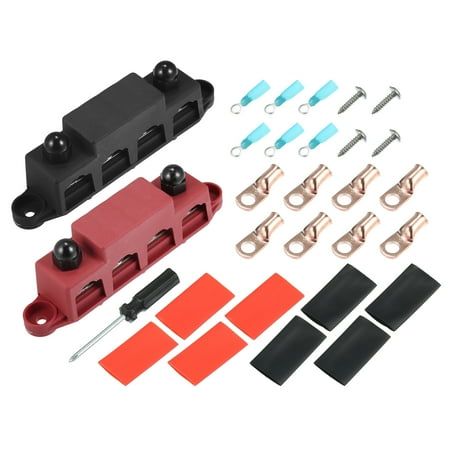 2 Set Power Distribution Block Bus Bar 48V 4 Post Power Terminal Block ...