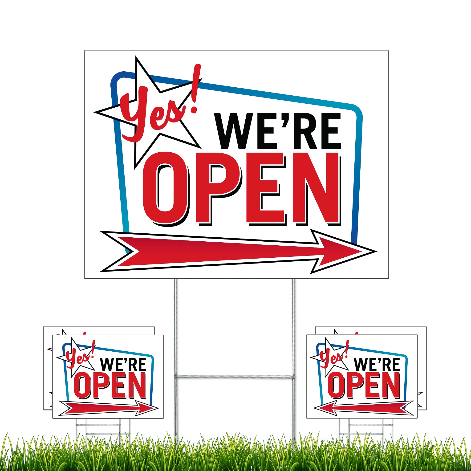 NEXT LEVEL SIGNS | Yes We are Open Yard Signs 5-Pack | 24 W x 18 H ...