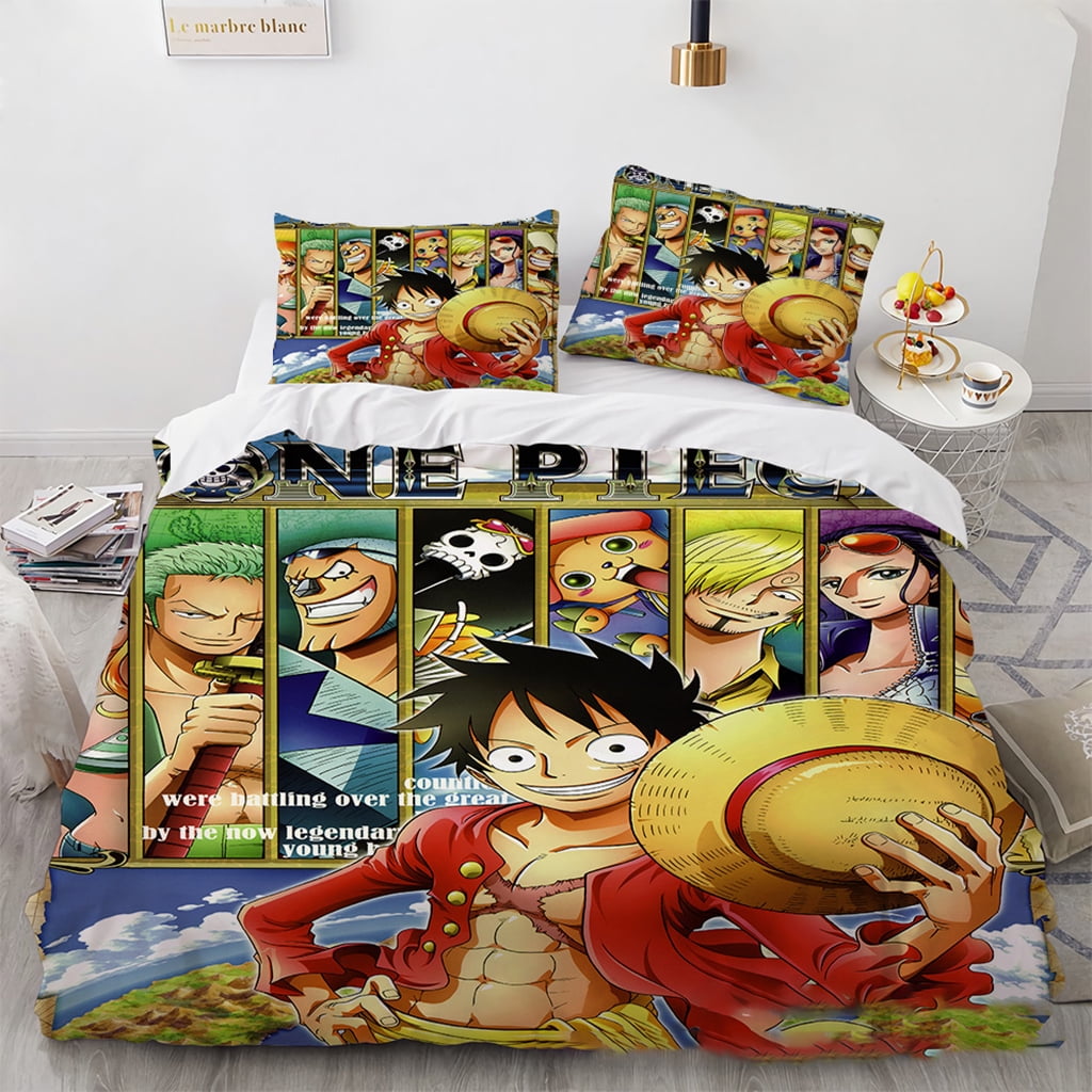 Animated Bedding Sets One Piece Luffy Comforter Cover Twin Size Comics ...