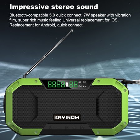 Portable Waterproof Hand Crank Emergency Radio Camping Solar Powered ...