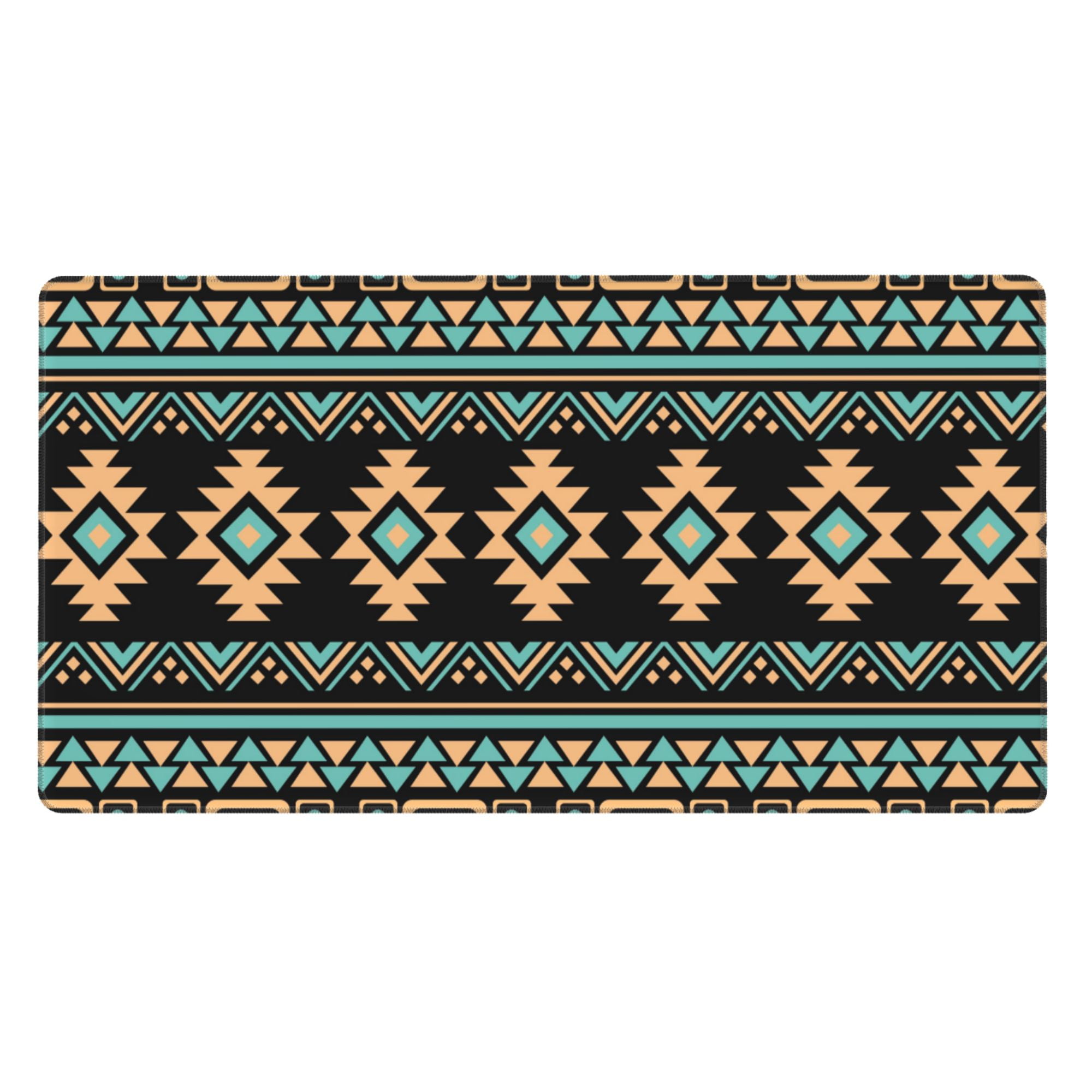 Large Mouse Pad, Vintage Aztec Tribal Style Non-Slip Waterproof Rubber ...