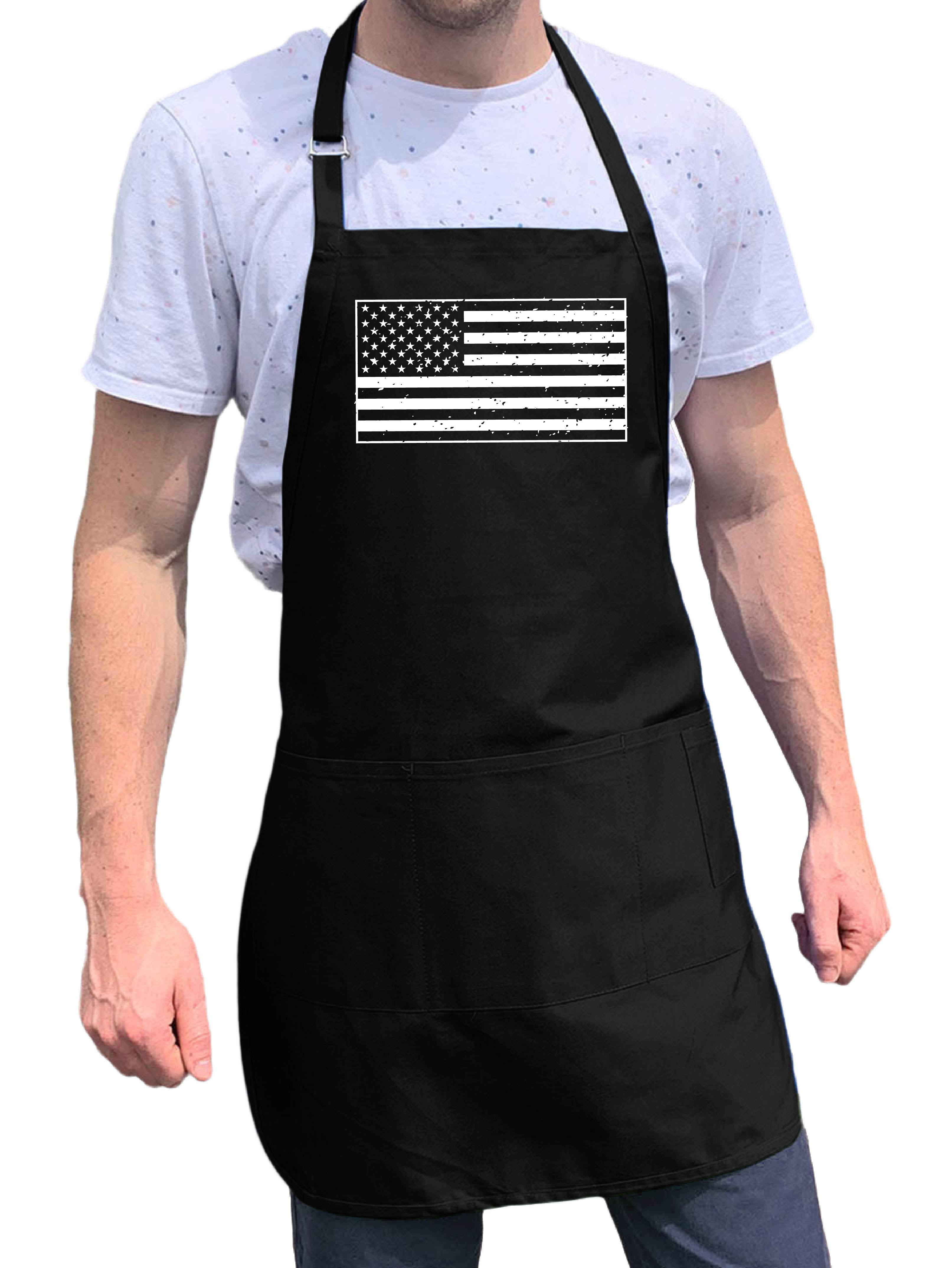 ApronMen, Funny Aprons for Men - USA Flag - 100% Cotton with Pockets ...