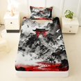 Aikeke Japanese Scenery Twin Sheets 3pcs for Boys, Animal Crane Bedding ...