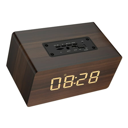 Bluetooth 4.2 Loudspeaker Digital Alarm Clock USB Rechargeable LED ...