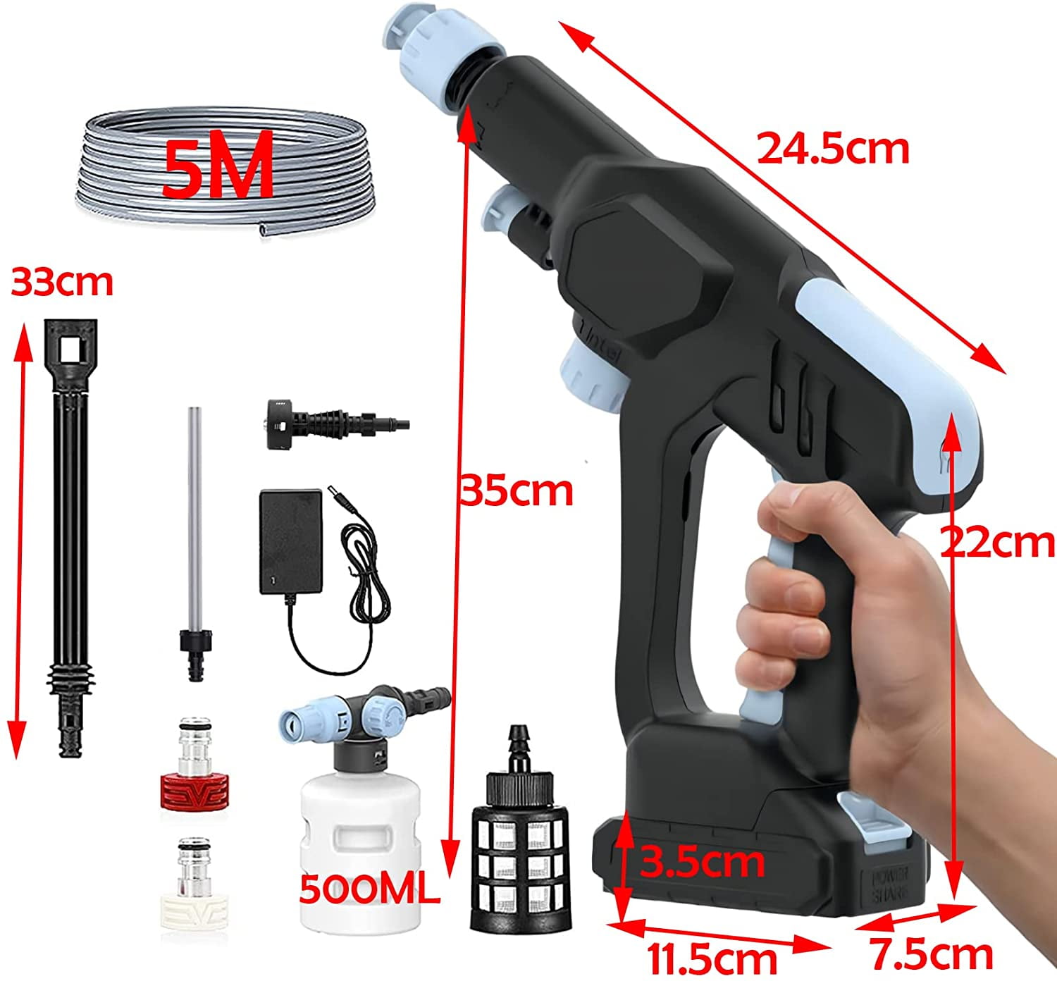 Buy Dayplus Electric Cordless High Pressure Washer Water Car High Power ...