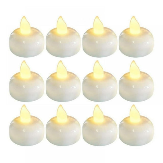 12 Pack Waterproof Flameless Floating Tealights, Warm White Battery ...