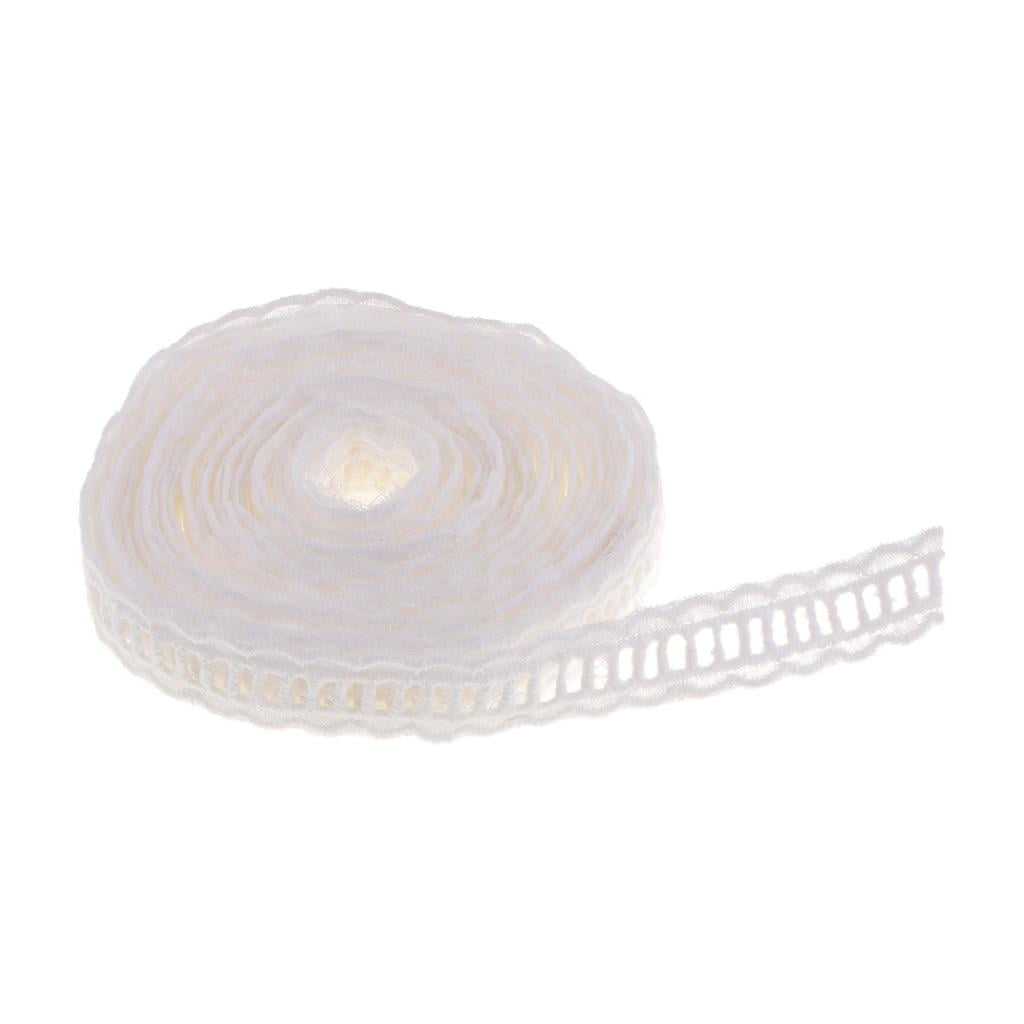 5yds Pleated Edge Band Stretchy Cotton Ruffle Trims Sewing Craft White ...