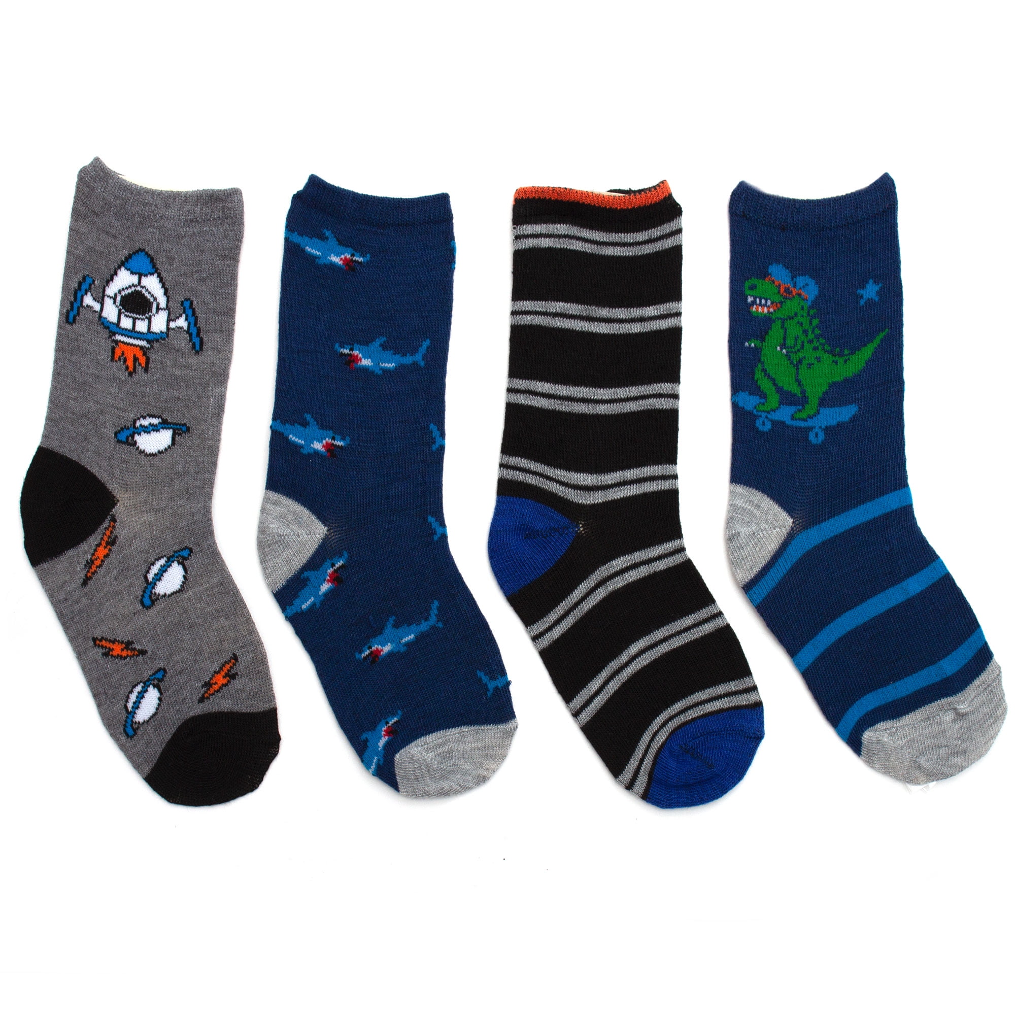Boy's Printed Socks (4) Pair Pack Size 4-6 | Walmart Canada