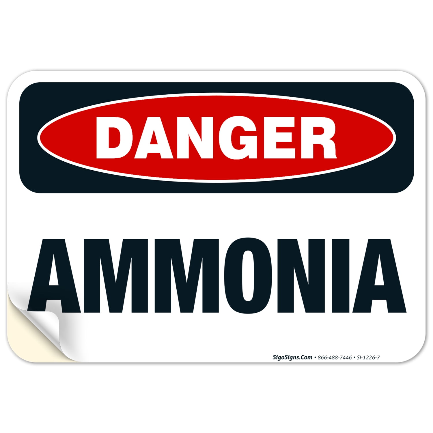Danger Ammonia Sign, OSHA Danger Sign, 10x7 Vinyl Sticker - Walmart.com