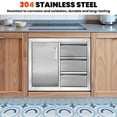 3-Drawer Stainless Steel Cabinet, Smooth Slide Rails with Magnetic Snap ...