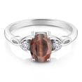Gem Stone King 925 Sterling Silver Red Tiger Eye and White Created ...