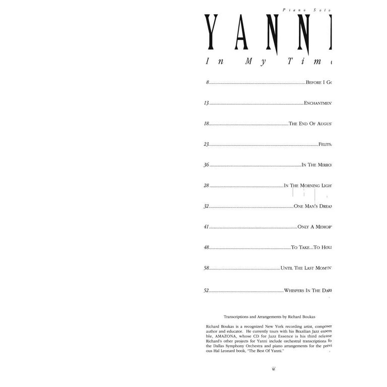 Yanni In My Time