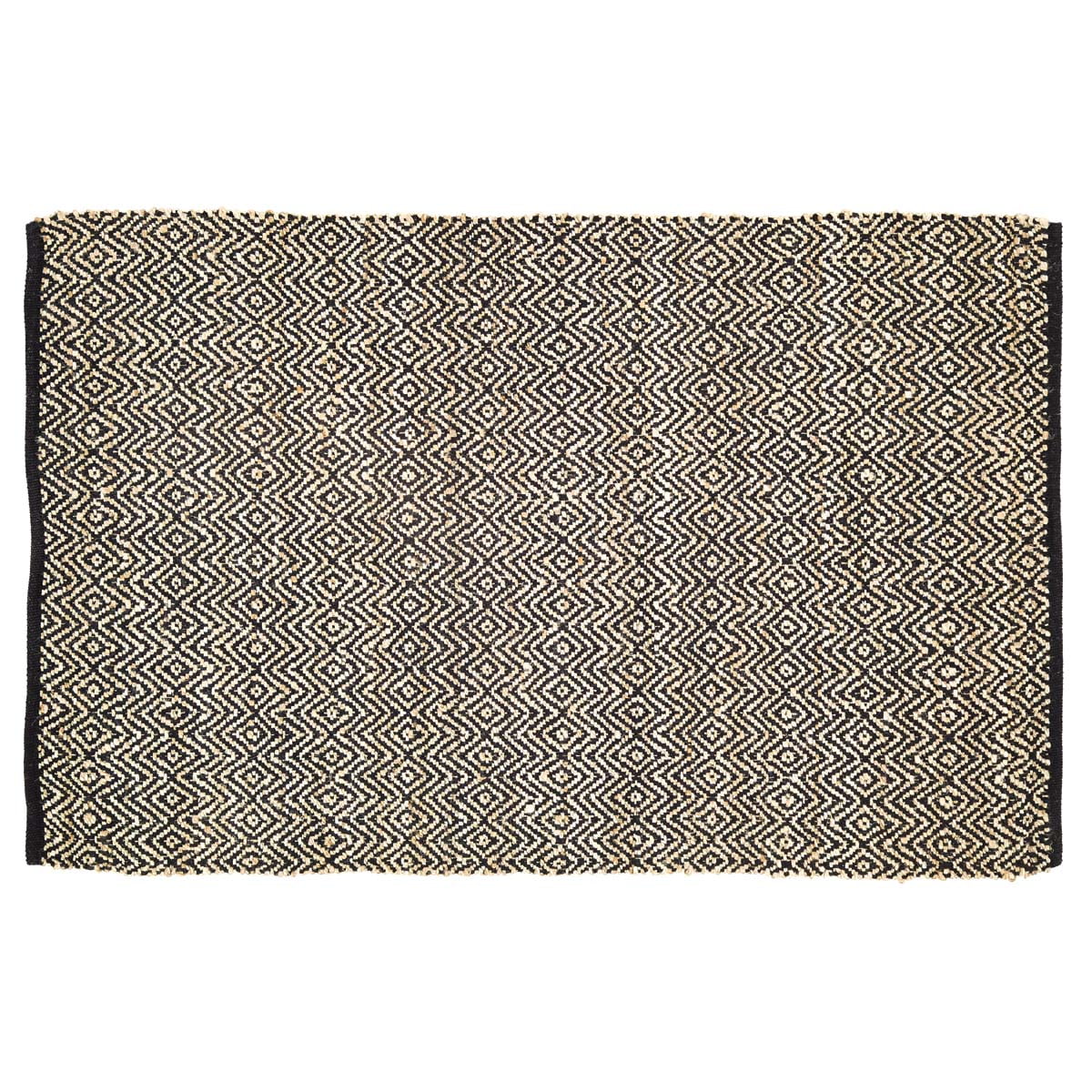 Natural Black Tan Farmhouse Flooring Zuma Jute Geometric Rectangle ...