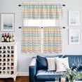 Color Stripes Kitchen Curtains and Valances Set, Pink Blue Green ...