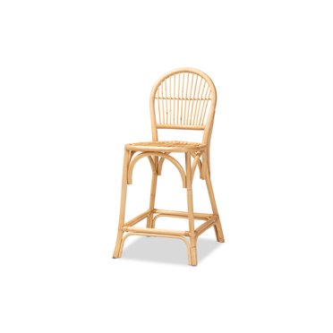 Baxton Studio Orchard Modern Bohemian Natural Brown Rattan Bar Stool ...