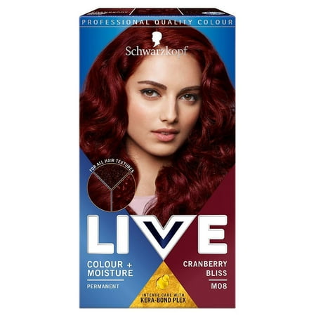LIVE Colour + Lift L75 Deep Red Permanent Hair Dye x 3-M08 Cranberry ...