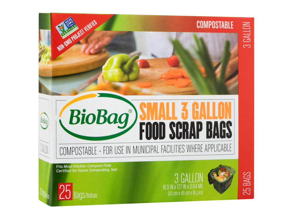 BioBag Compostable Countertop Food Scrap Bags, 3 Gallon, 300 Count ...