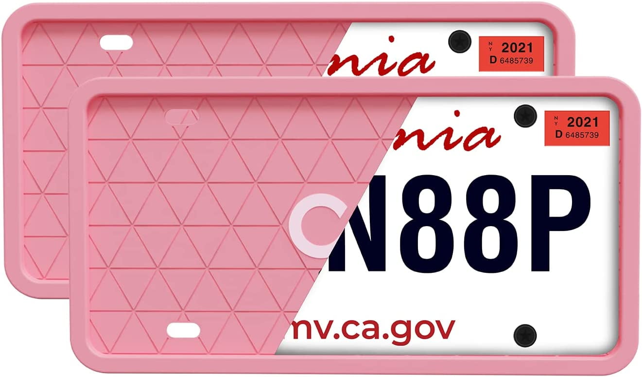 CG Automotive Silicone License Plate & Frames Pink, 2 Pack A Car ...