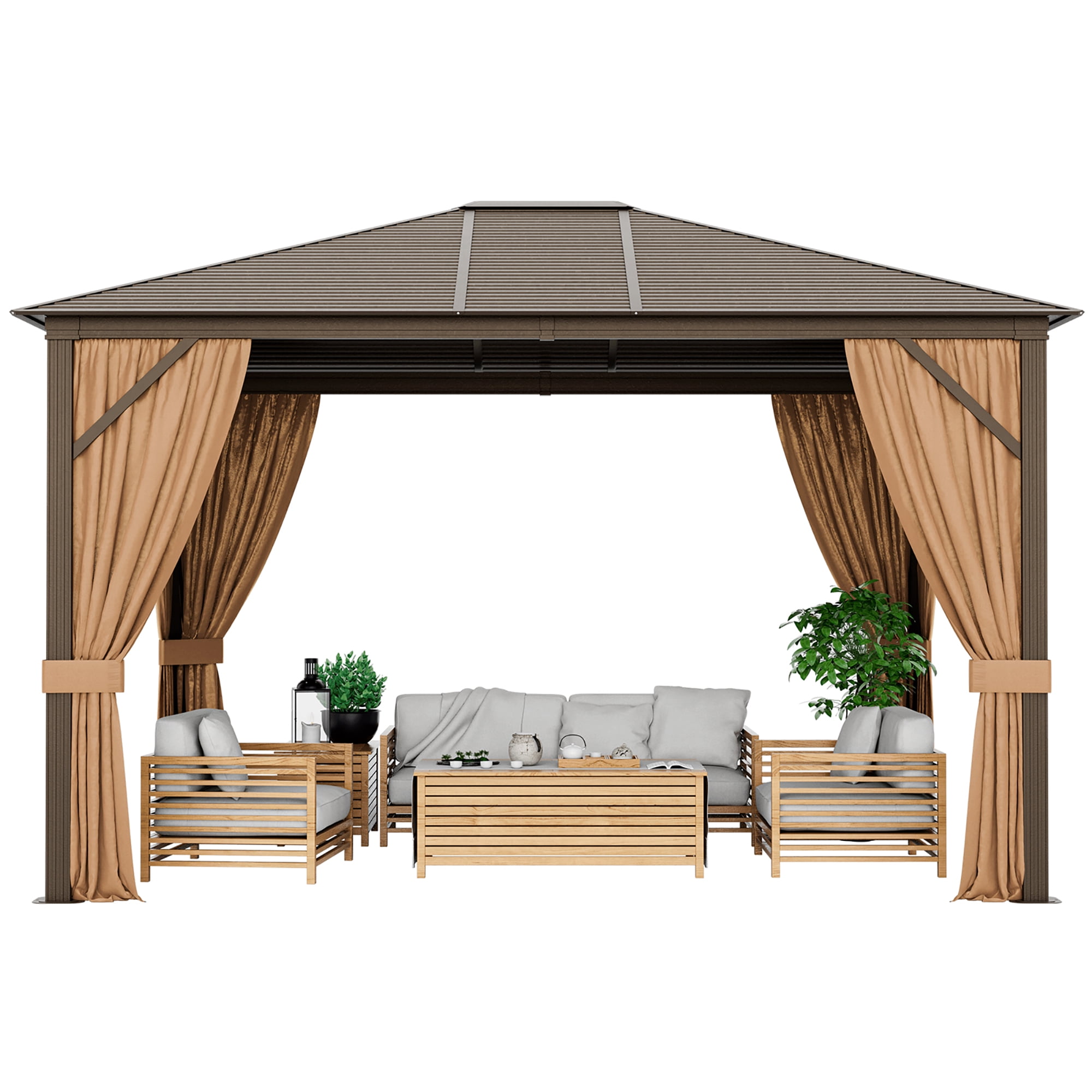 Click here for Costway 12 X 10 Patio Hardtop Gazebo W/ Galvanized... prices