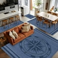 4x6 Area Rugs, Nautical Compass Non-Skid Rubber Backing Large Rectangle ...