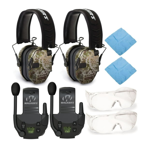 Walkers Razor Electronic Muffs (Kryptek) 2-Pack with Walkie Talkies and ...