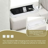 109" Modern Sectional Cloud Sofa with Console, USB Charging Port ...