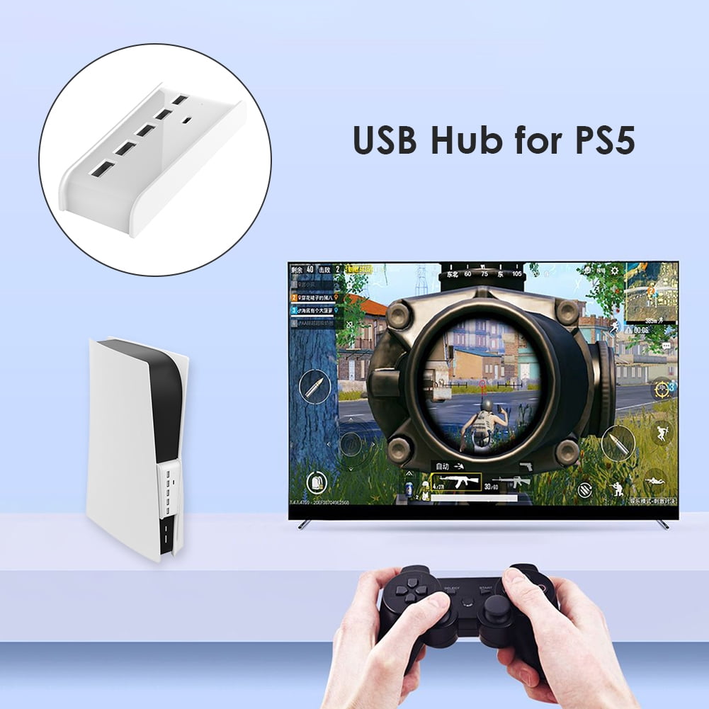 Kuymtek Para PS5 6 en 1 USB Expander Hub para PlayStation 5 Digital Edition Console White ...