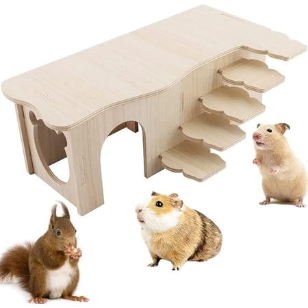 Tatum88 Wooden Hamster House Rodent Cage Accessory for Dwarf Hamster ...