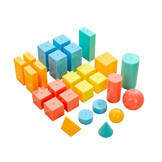26Pcs 3D Geometric Shapes Montessori Toys Math Manipulatives Geometry ...