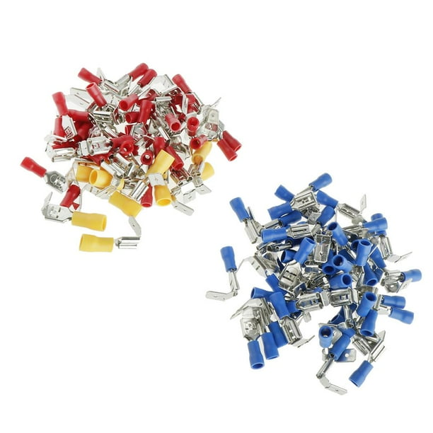 100Pieces Electrical Wire Terminals Assortment Insulated Female/Male ...