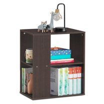 Gymax 2-Tier Side Sofa End Table Bedside Nightstand Table Brown Home ...