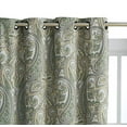 THD France Paisley Print Damask Energy Efficient Room Darkening Grommet Window Curtain Panels ...