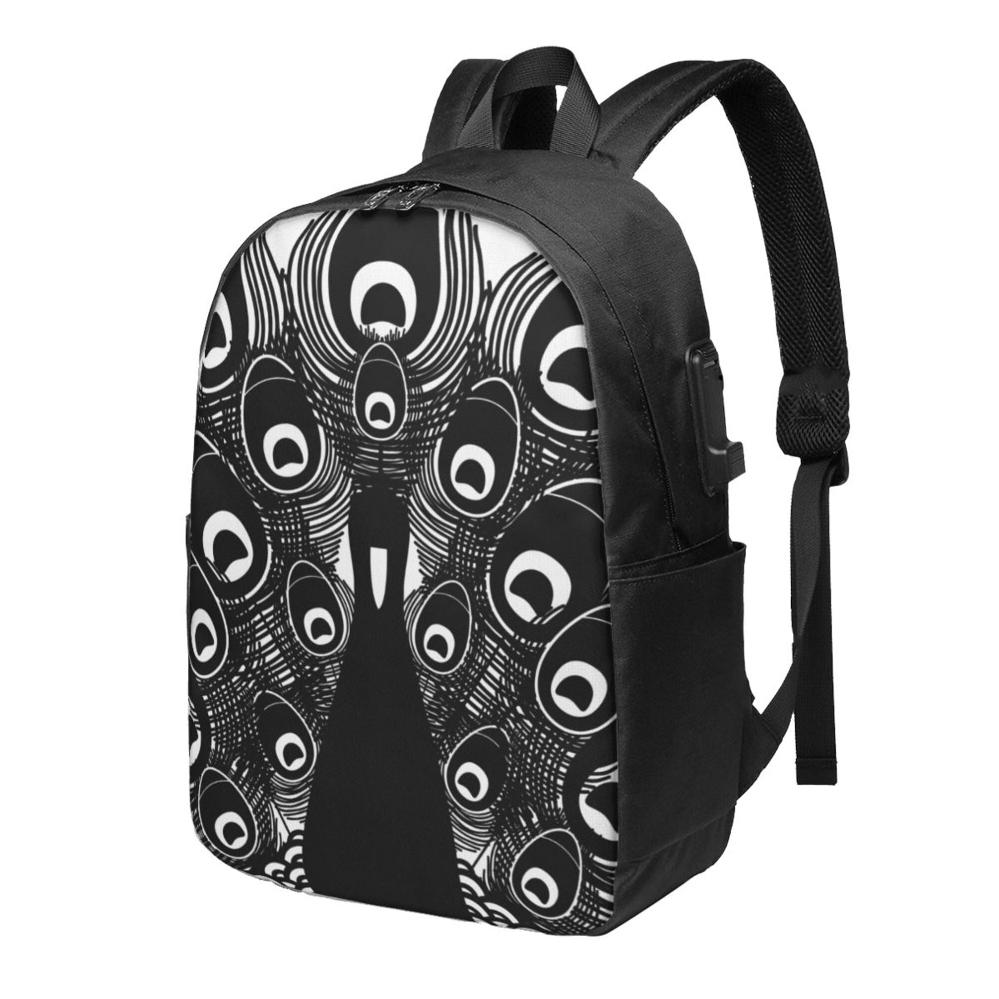 YFYANG 17" Laptop Backpack, Peacock Doodle Fashion Travel Work Backpack ...